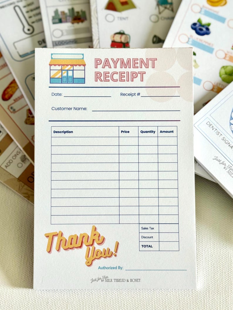 Pretend Play Notepads for Kids – 8 Pack Bakery, Coffee Shop, Dentist ...