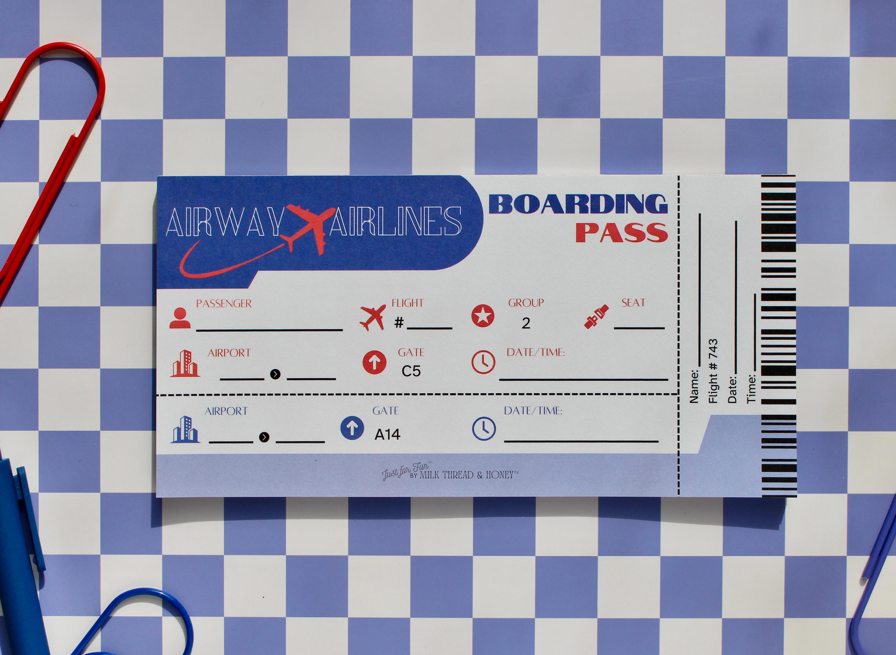 Pretend Play Travel Notepads for Kids – Boarding Pass, Hotel Check-in ...