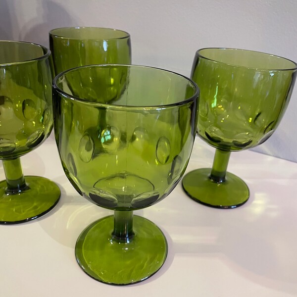 Imperial Green Thumbprint Goblet - Etsy