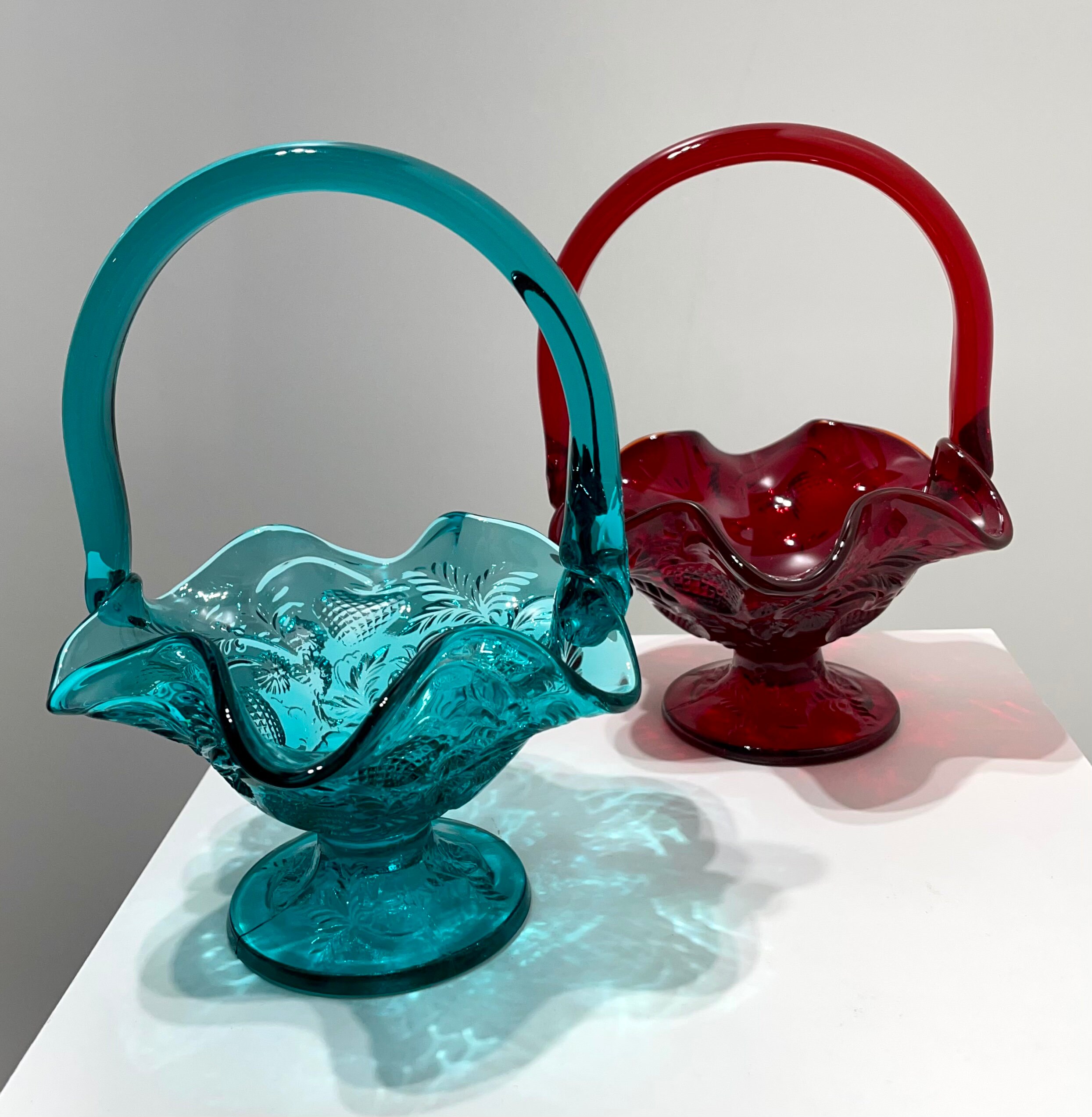 Fenton Inverted Strawberry Mini Glass Baskets/vintage Red & - Etsy