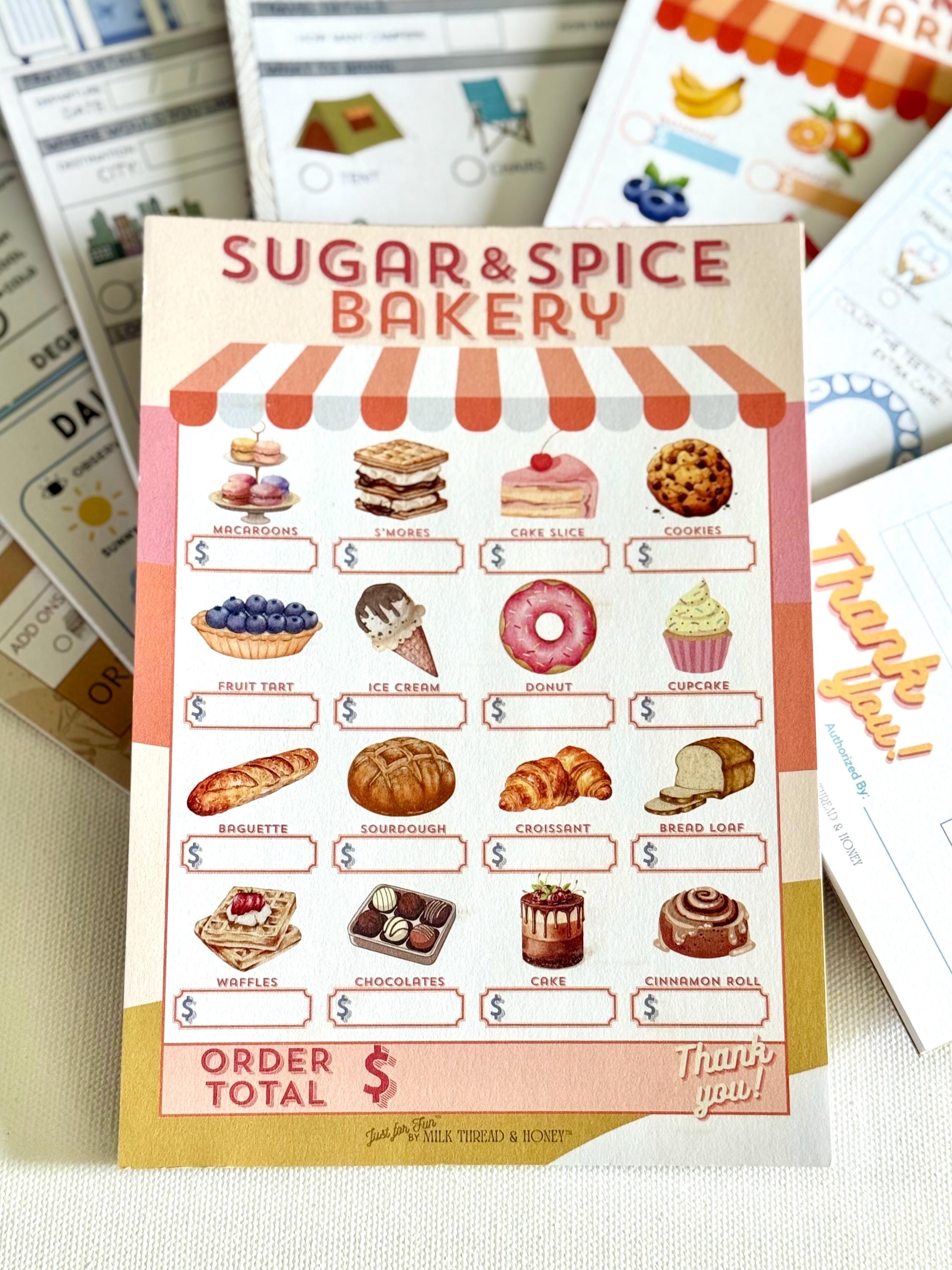 Pretend Play Notepads for Kids – 8 Pack Bakery, Coffee Shop, Dentist ...