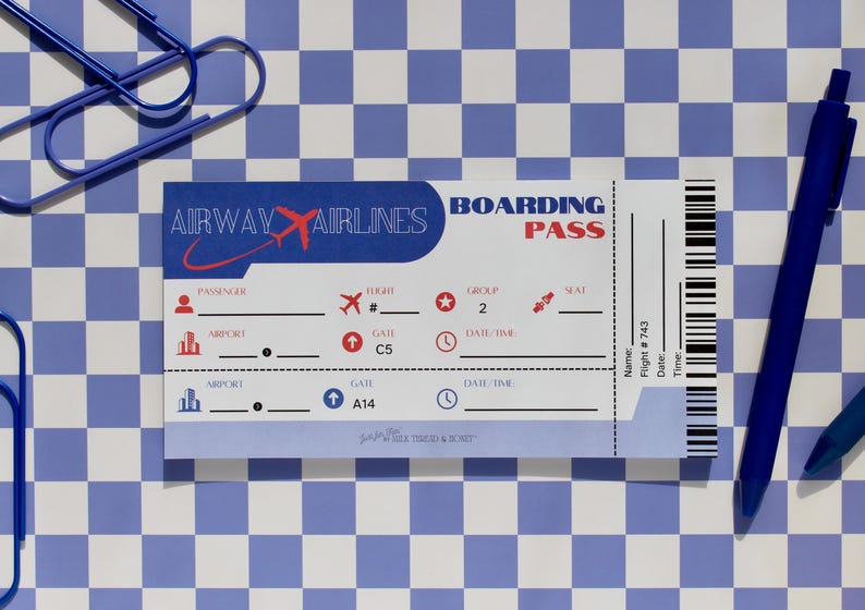 Pretend Play Travel Notepads for Kids – Boarding Pass, Hotel Check-in ...