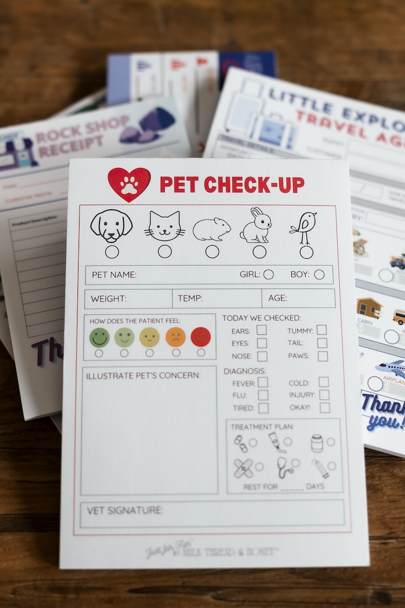 Kids Pretend Play Notepads: 8 Creative Themes - Ticket, Report Card ...