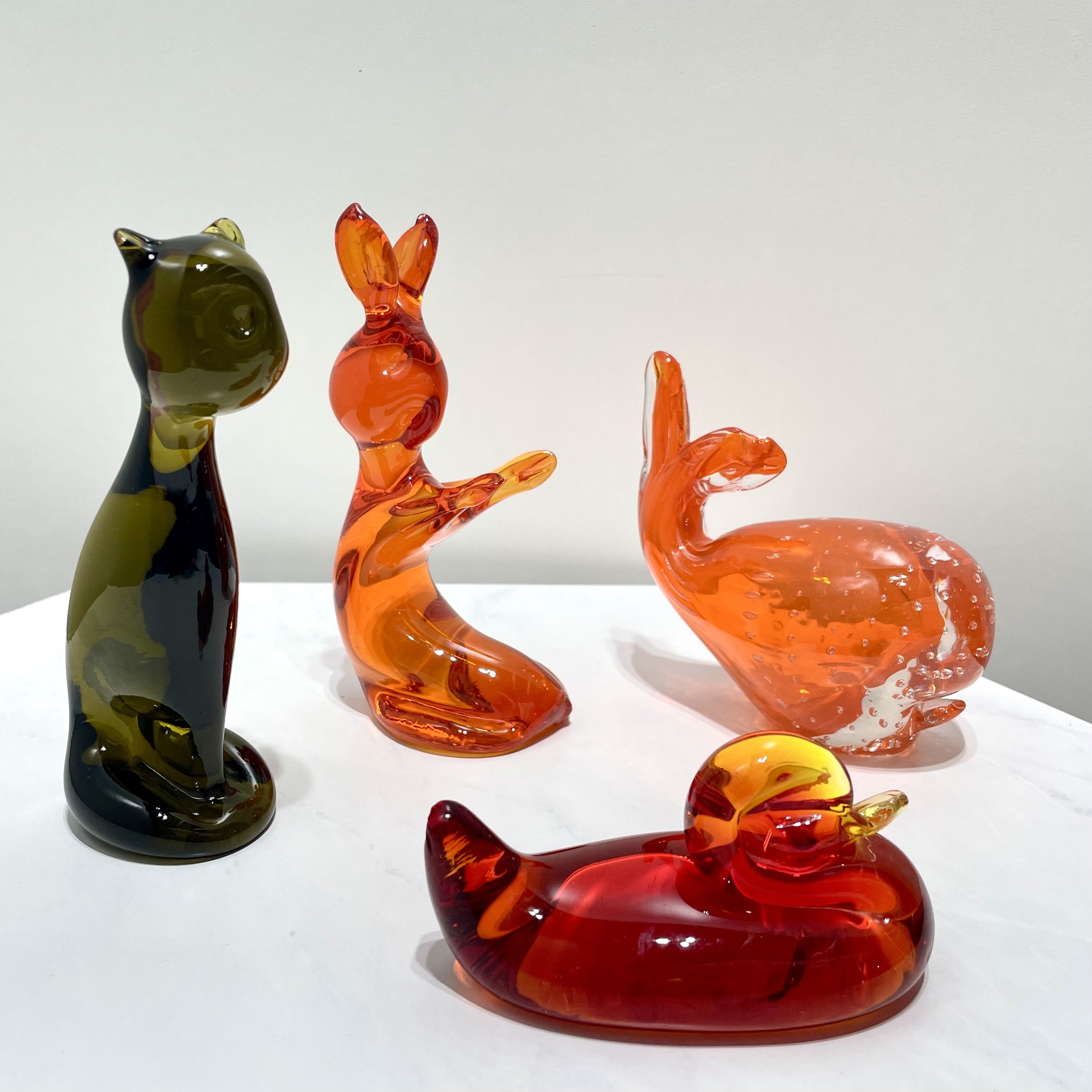 Vintage Viking Glass Animal Figurines: Mid-century Modern Decor - Etsy