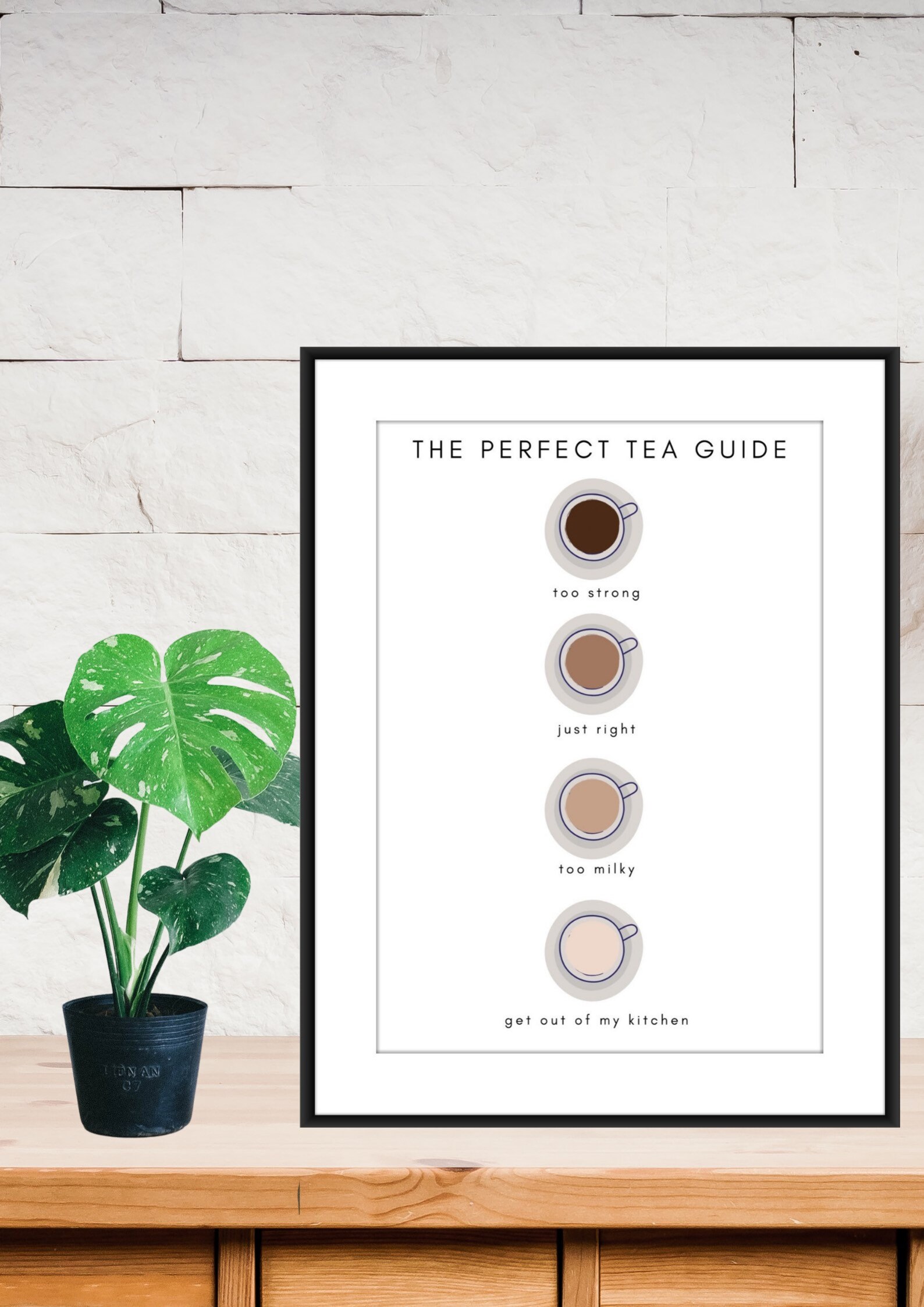 Tea Print Tea Art the Perfect Tea Brewing Guide A4 Poster, Kitchen ...