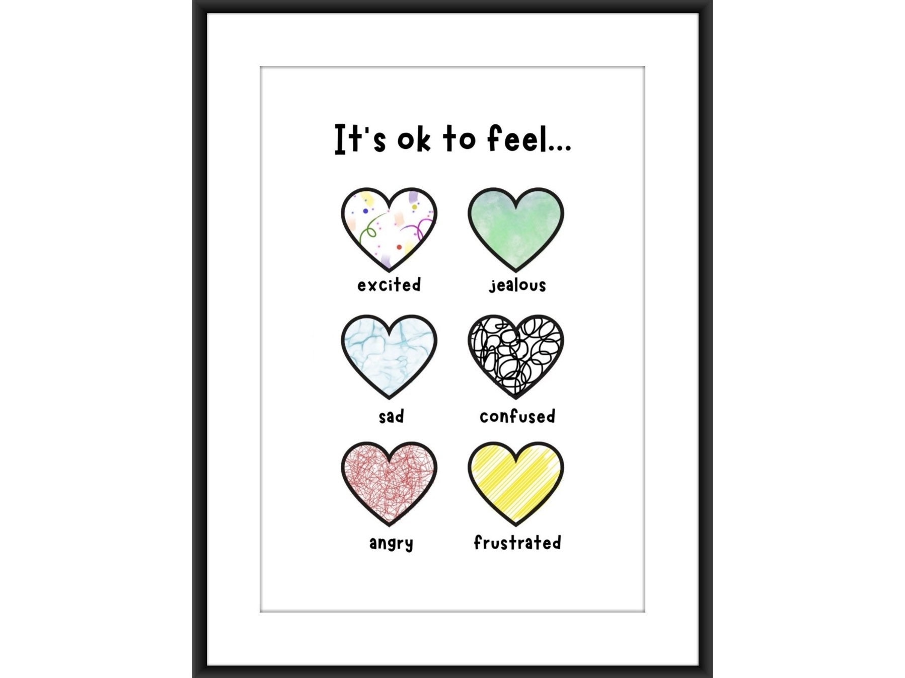 Kids Mental Health Guide Its Ok to Feel Art A4 Poster - Etsy UK