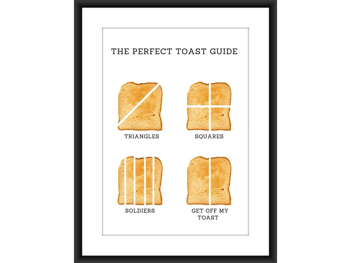 The Perfect Toast Guide Kitchen A4 Print Funny Humour Bread - Etsy