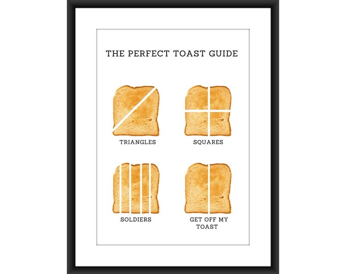 Toast Print, Food Pun, Breakfast Print, Watercolor, Food Illustration ...