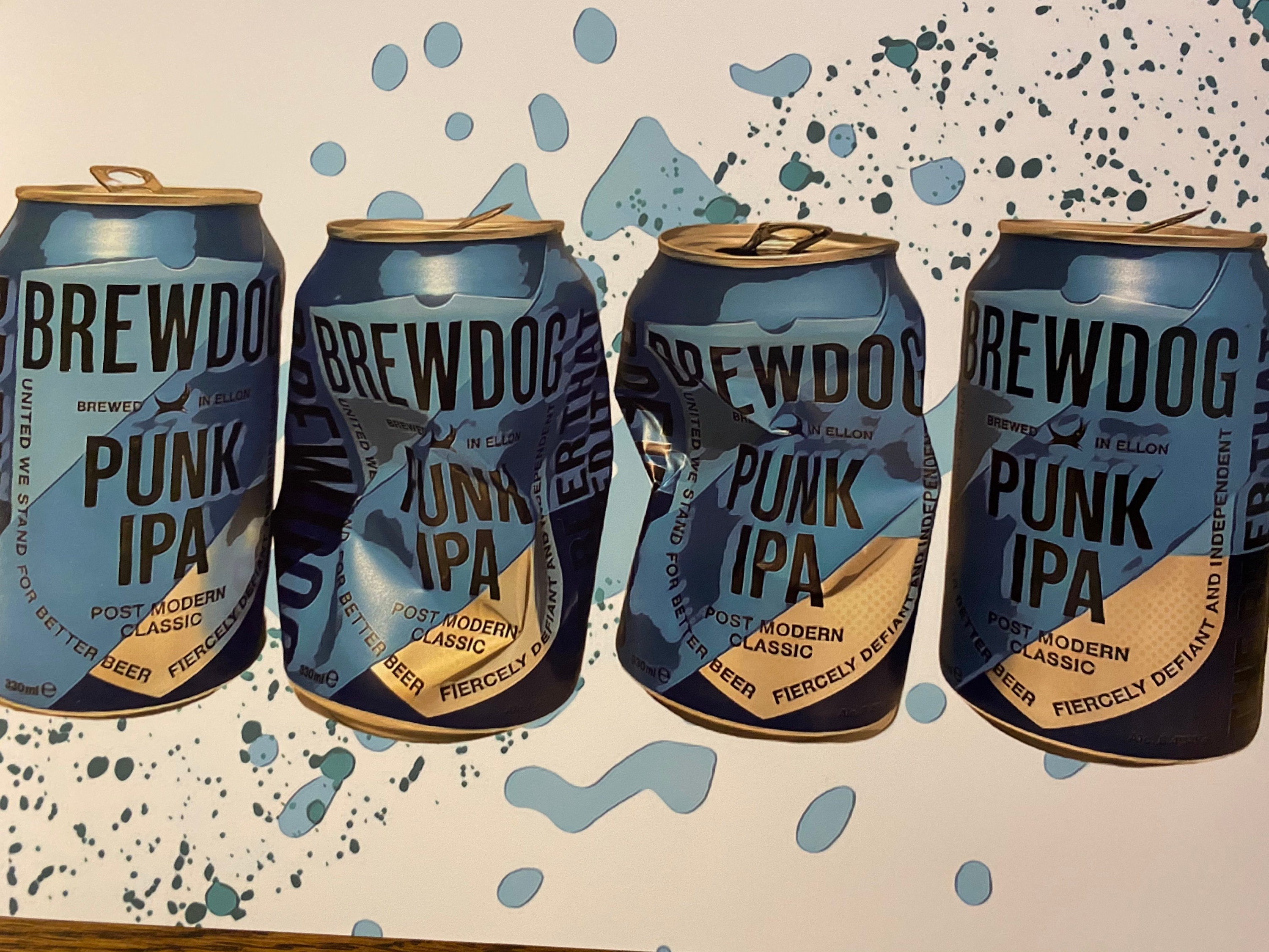 Funky Brew Dog Craft Beer Can Punk IPA Print Blue Black Grey - Etsy Ireland