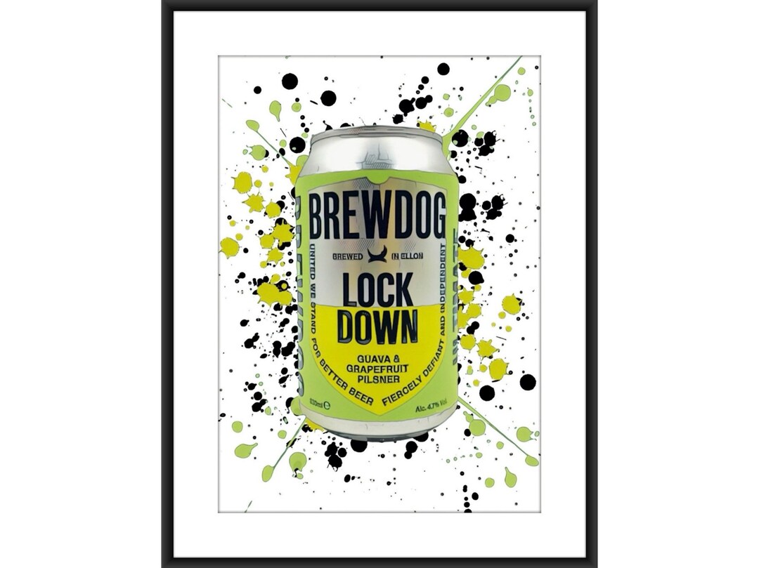 Funky Craft Beer Can IPA A4 Print Green Black Silver Paint, Lockdown ...