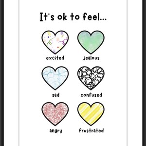 Kids Mental Health Guide It’s Ok to Feel Art A4 Poster, Sensory, Girls ...