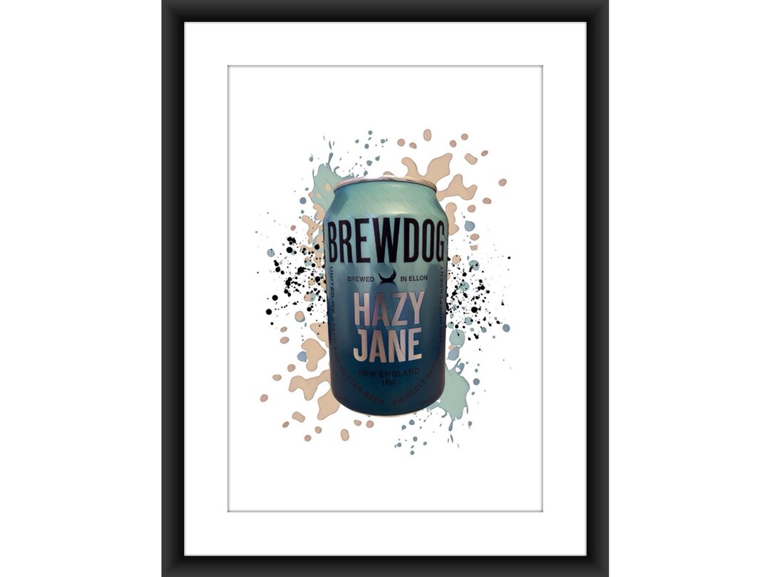 Craft Beer Can IPA Blue Black Grey Silver Paint A4 Poster Unframed ...
