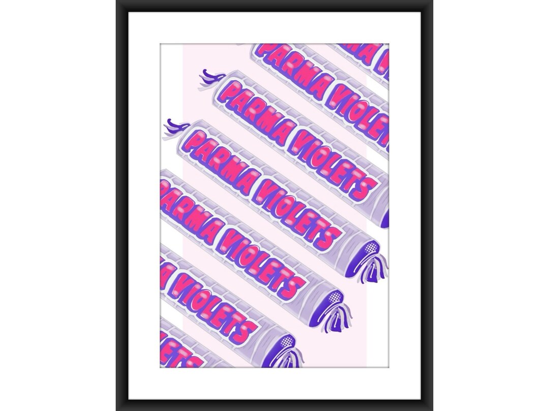 Parma Violets Fun Print Nostalgia Retro Sweets Food Art A4 Print ...