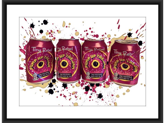 IPA Craft Beer Can Tiny Rebel A4 Poster Pump up the Jam Pink - Etsy