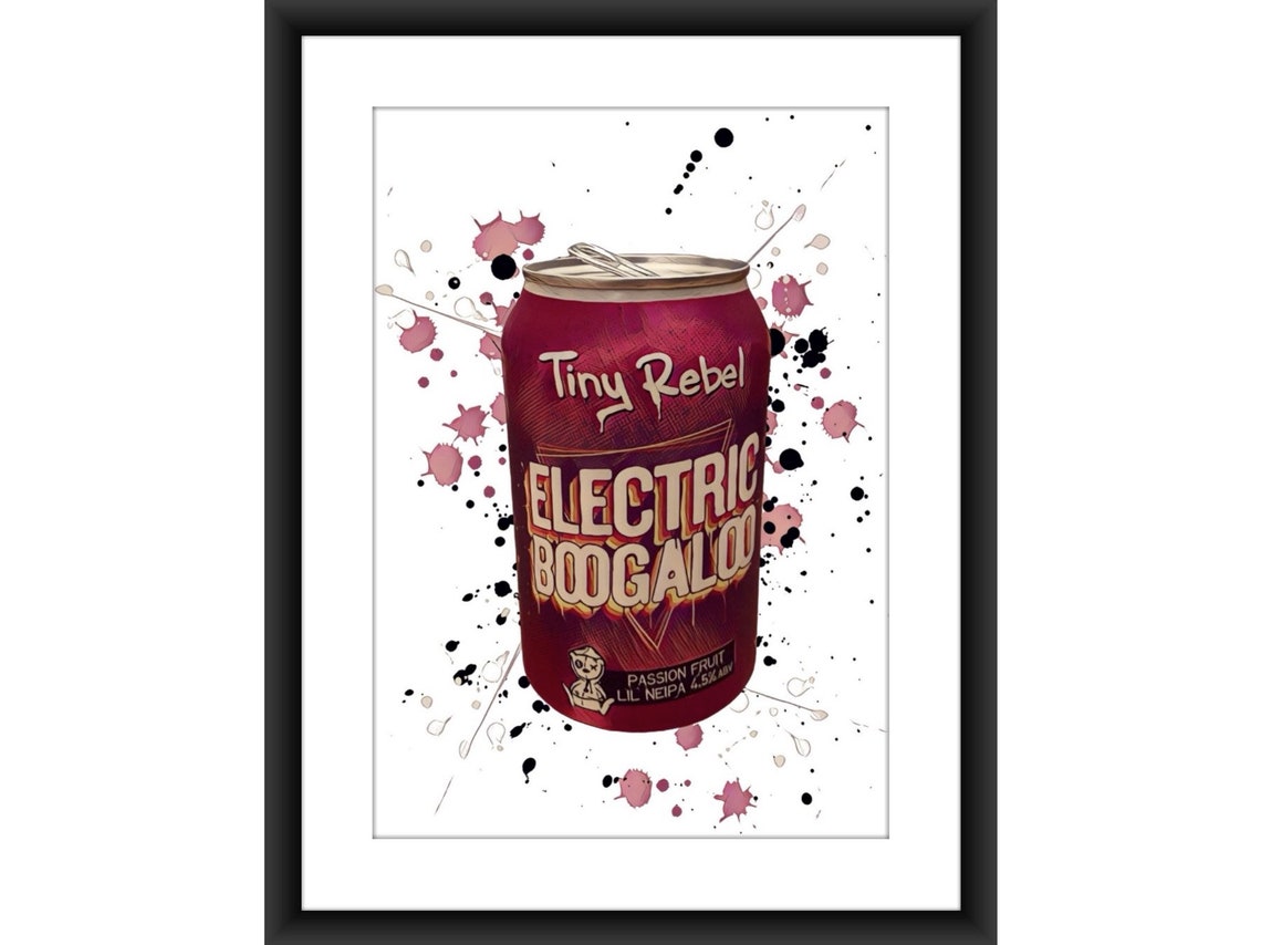 IPA Craft Beer Can Tiny Rebel Print Pink Black Grey Silver - Etsy UK