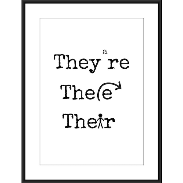 Theyre There Their Poster - Etsy