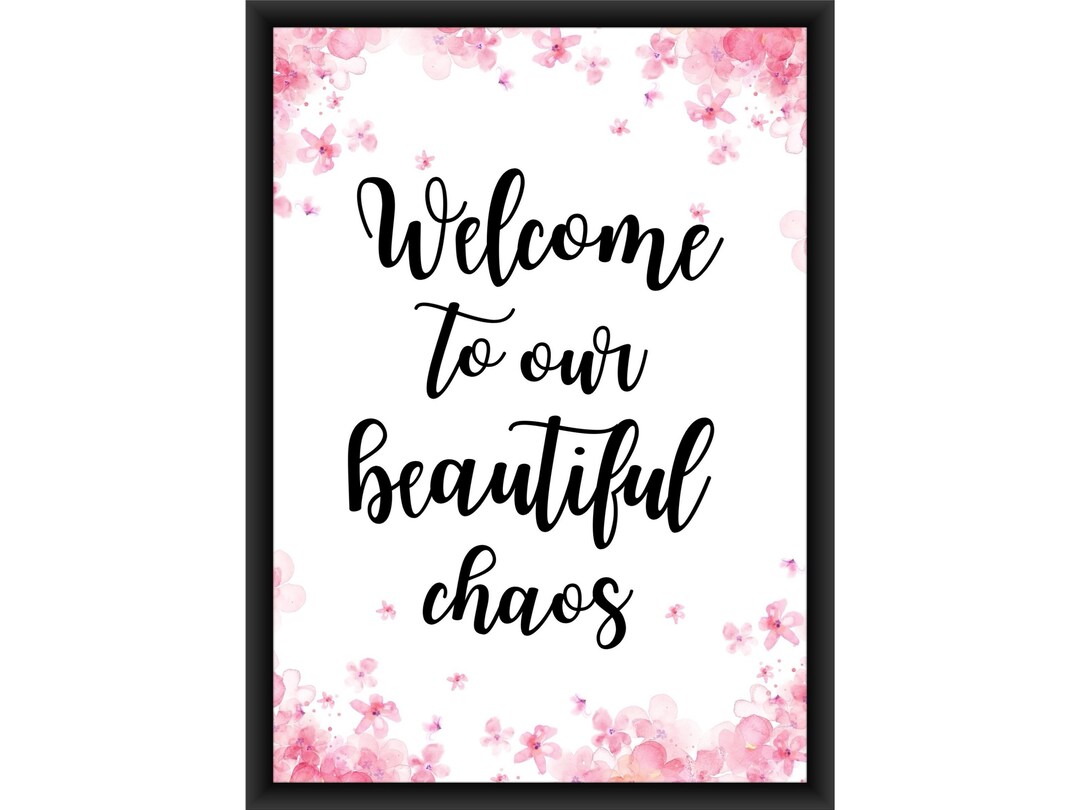 Welcome Home Sign,pretty Pink Bold Text A4 Poster, Phrase,wall Decor ...