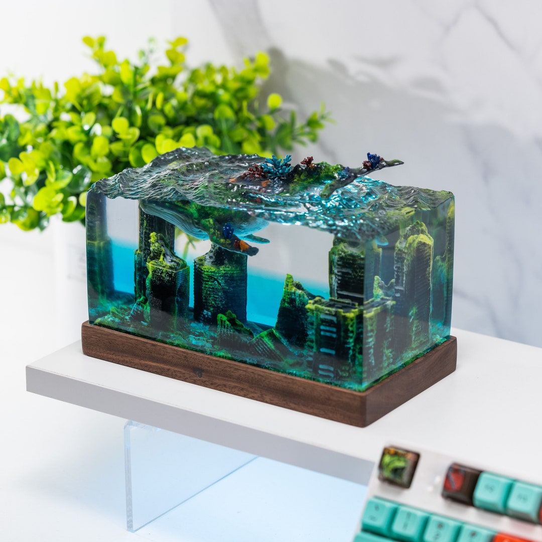 Mystery Ocean Diorama, Resin Lamp Home Decor, Custom Night Light Epoxy ...