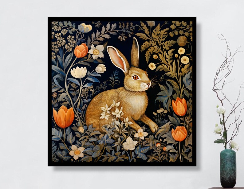 Rabbit Art Print, Animal Print, Bunny Decor, Rabbit Lover Gift, Living ...