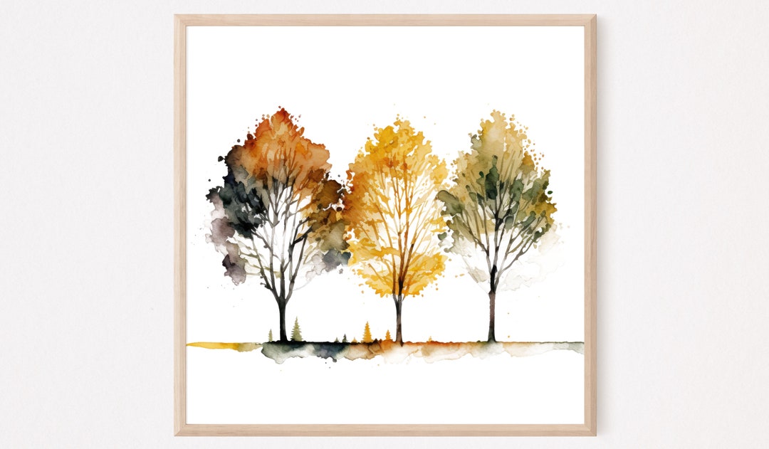 Autumn Trees Print Abstract Tree Wall Art Housewarming Gift - Etsy