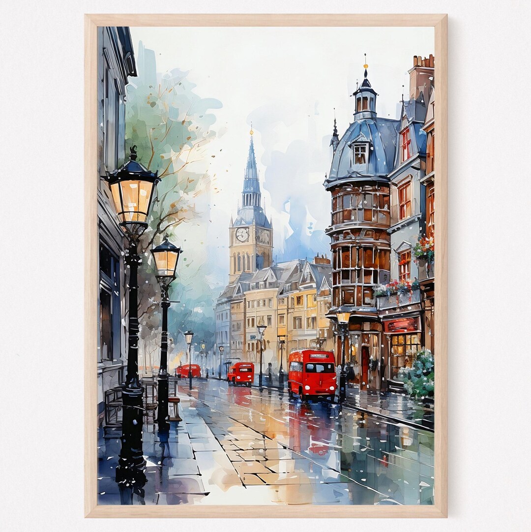 London Print, Bohemian Style London Poster, Neutral Color London ...