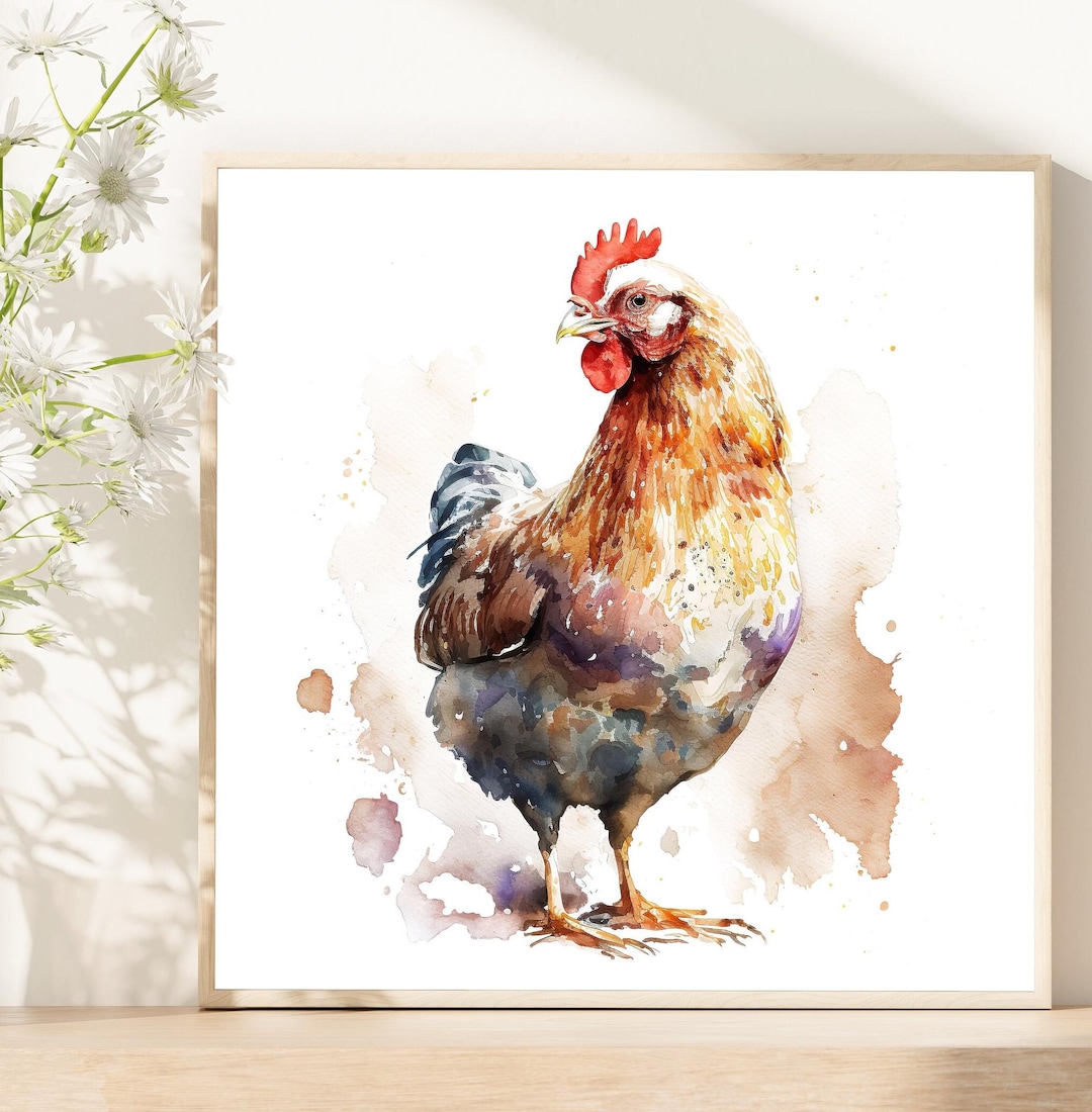 Chicken Art, Chicken Print, Chicken Decor, Chicken Art Print, Chicken ...