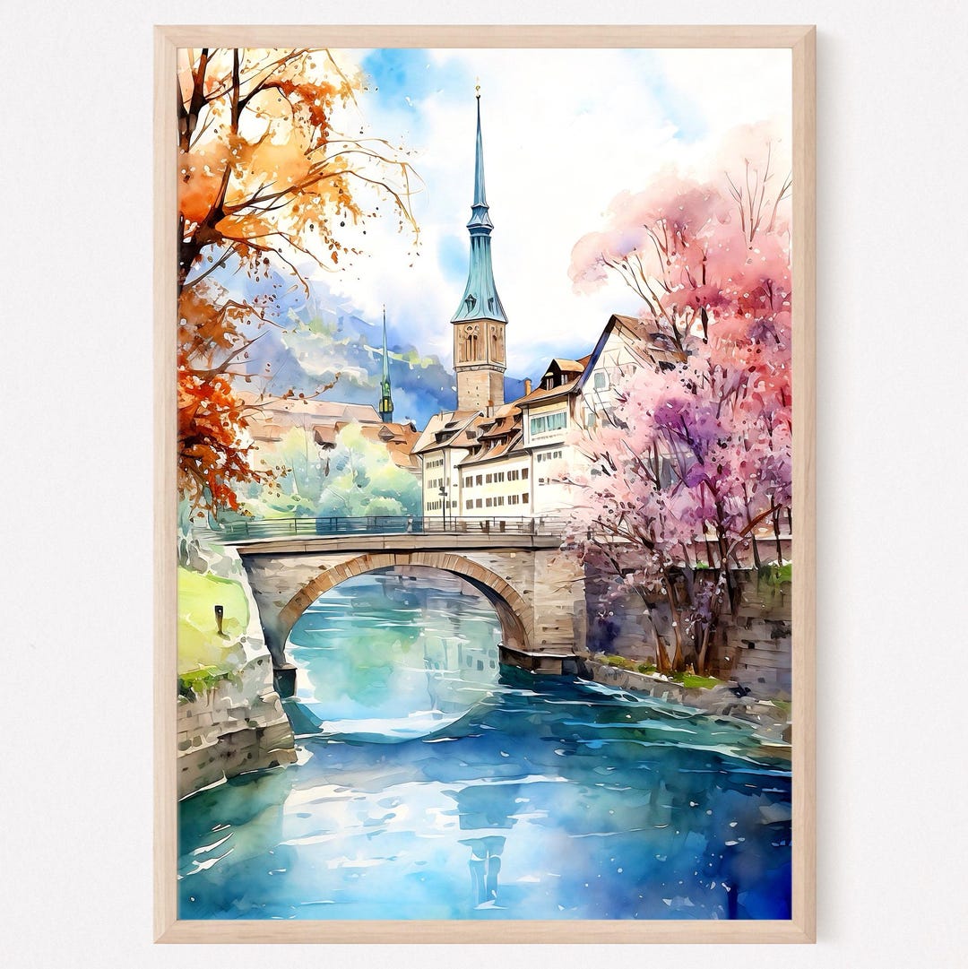 Bern Switzerland Art Print, Bern Poster, Switzerland Travel Gift, Swiss ...
