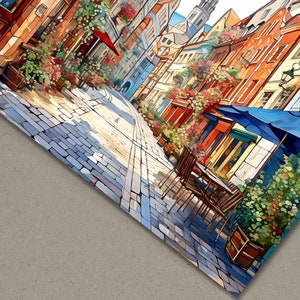 Oslo Street Art Print: Retro Watercolor Cityscape (square) - Etsy