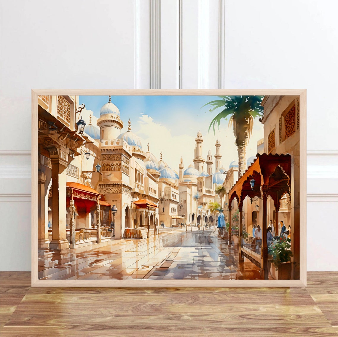 Dubai Gold Souks Watercolor Art Print: United Arab Emirates Travel ...