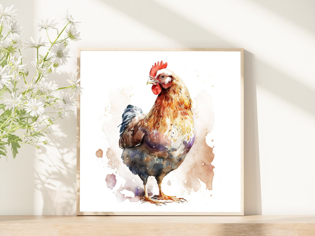 Chicken Art, Chicken Print, Chicken Decor, Chicken Art Print, Chicken ...