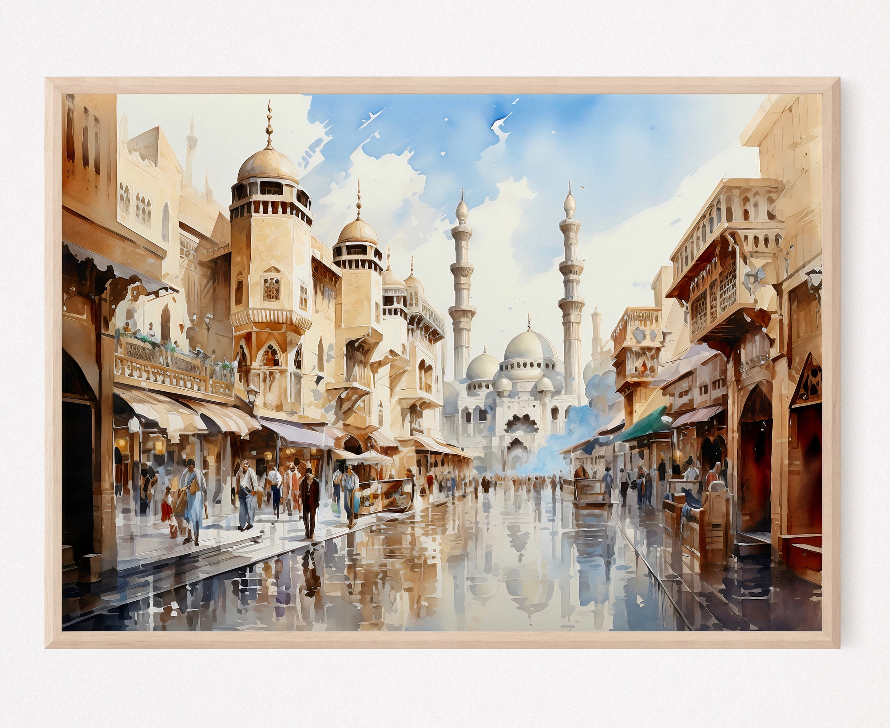 Dubai Gold Souks Watercolor Painting Art Print Dubai United - Etsy