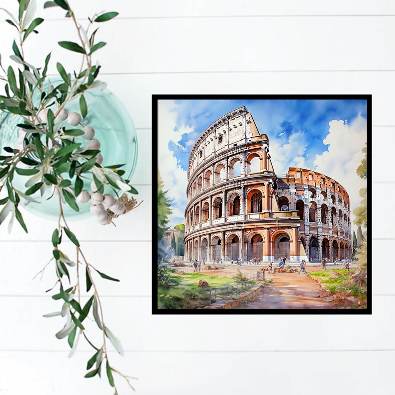 Colosseum Painting Rome Print Colosseum Print Rome Art Italy Wall Art ...
