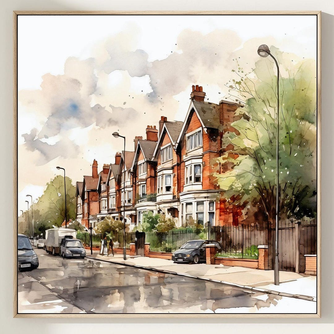 Watercolor London Suburbs Art Print: Travel Home Decor - Etsy