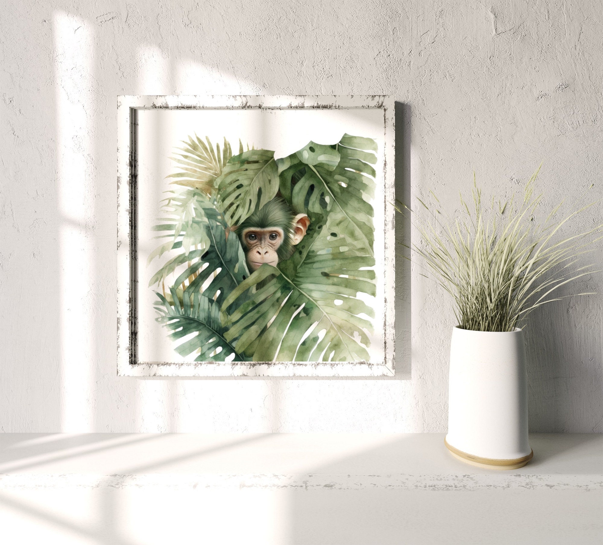 Monkey Art Monkey Painting Monkey Print Monkey Watercolor - Etsy