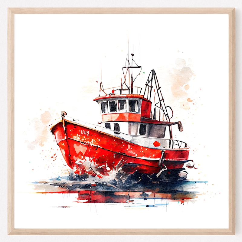 Fishing Boat Print - Etsy