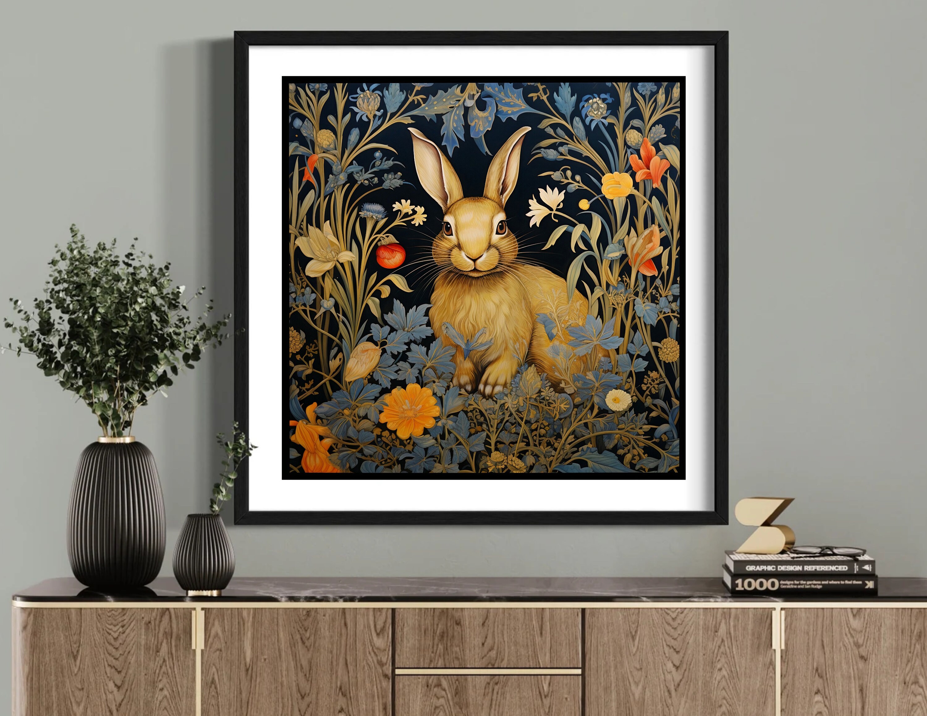Rabbit Art Print, Animal Print, Bunny Decor, Rabbit Lover Gift, Living ...