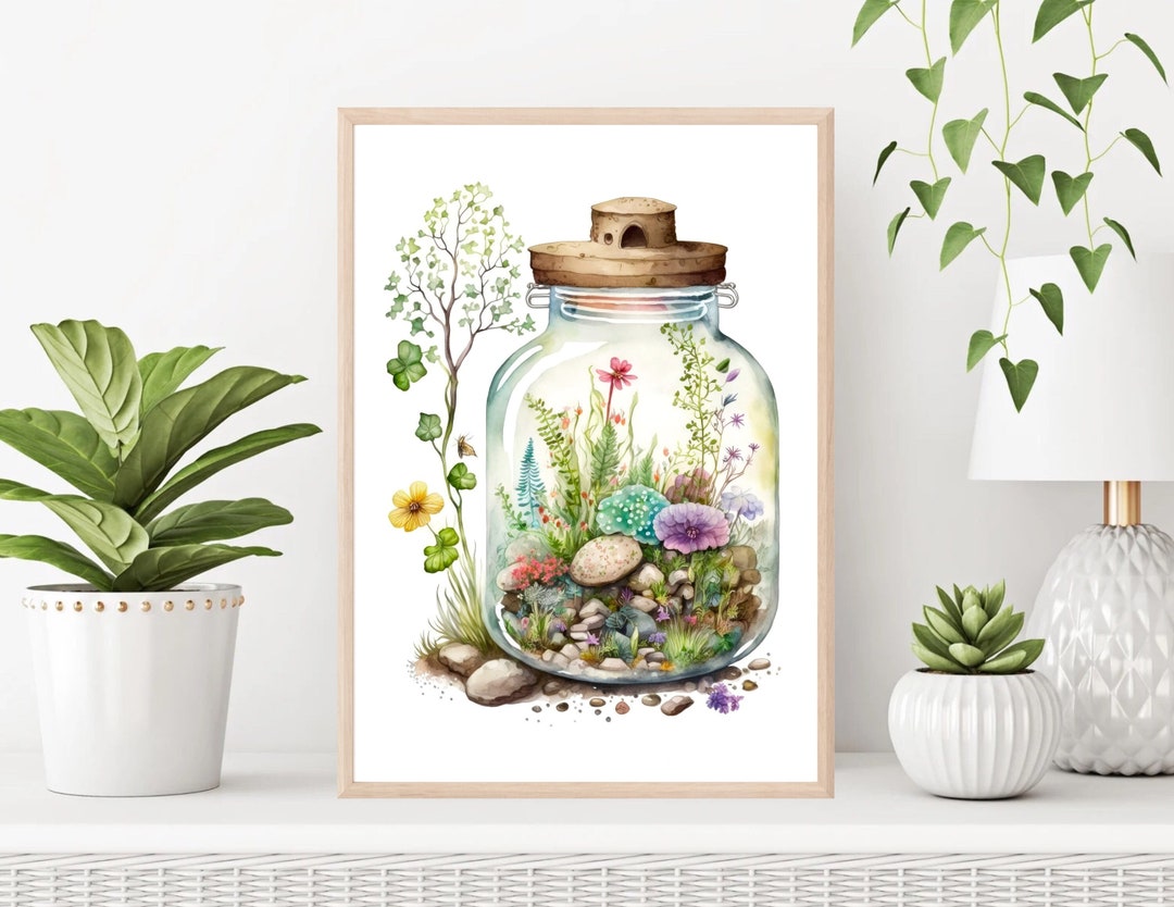 Terrarium Painting, Watercolor Painting, Fantasy Art, Botanical ...