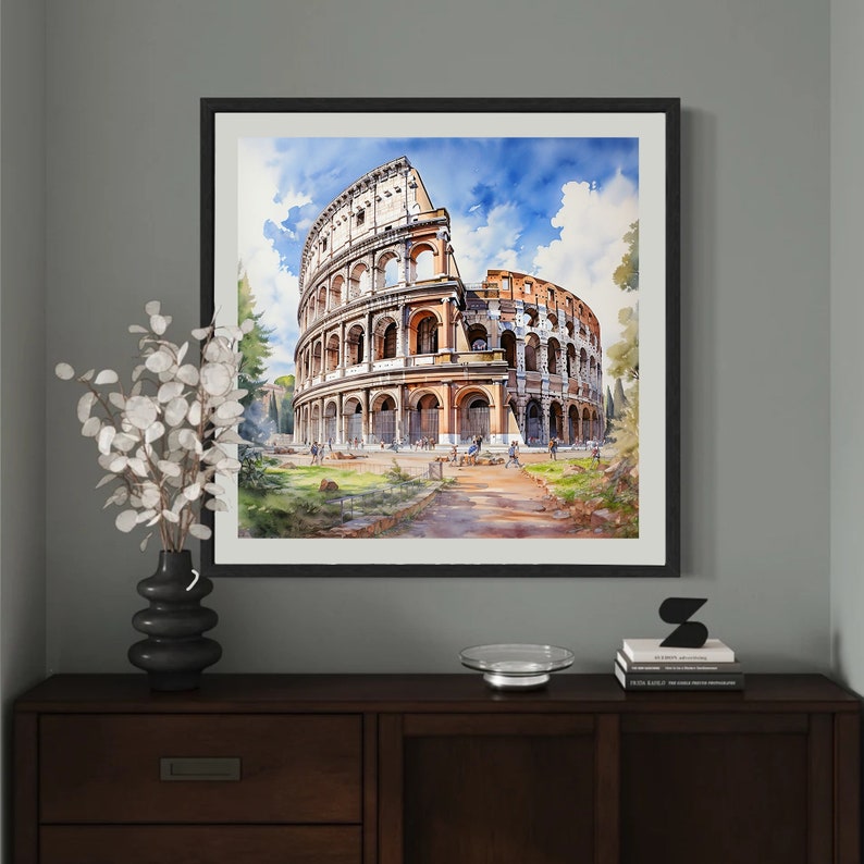 Colosseum Painting Rome Print Colosseum Print Rome Art Italy Wall Art ...