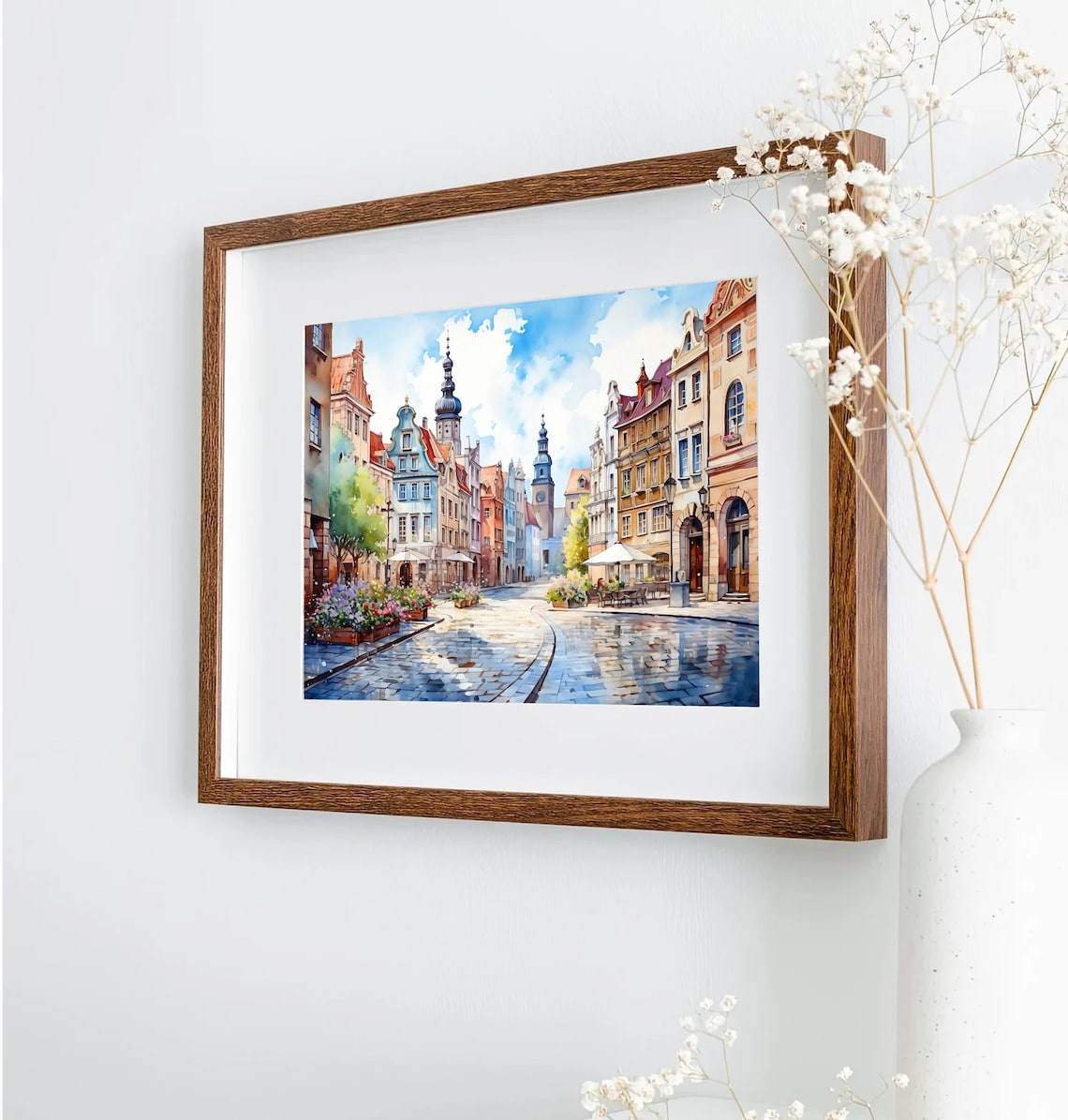 Warsaw Old Town Watercolor Art Print: Poland Travel Poster - Etsy