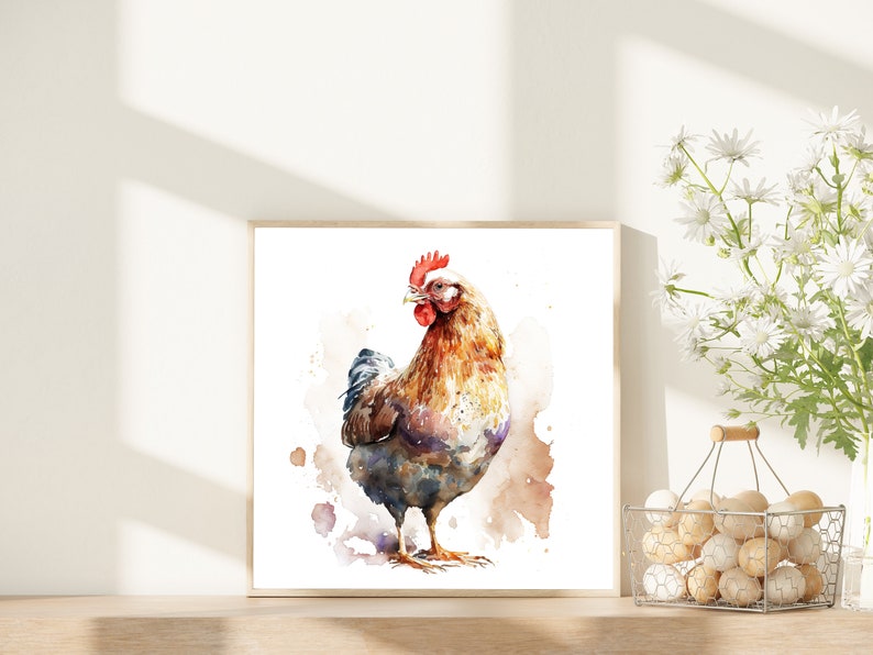 Chicken Art Chicken Print Chicken Decor Chicken Art Print - Etsy