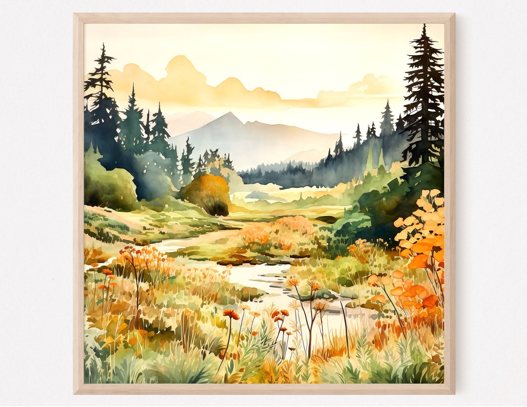 Wildflower Mountain Print, Colorado Watercolor Art - Etsy