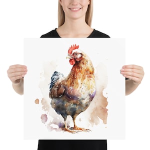 Chicken Art, Chicken Print, Chicken Decor, Chicken Art Print, Chicken ...