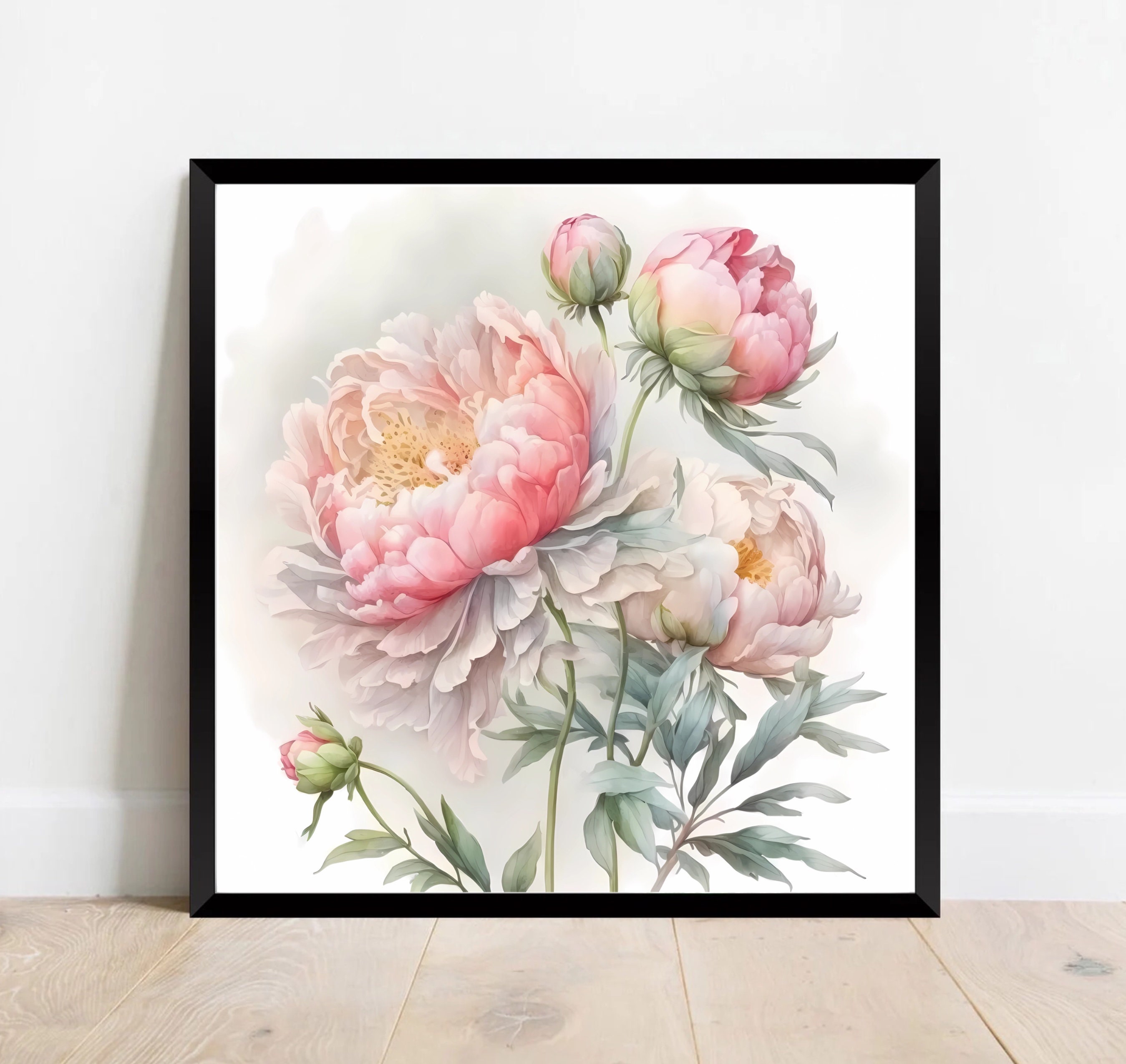 Pink Peonies Painting, Peonies Print, Spring Art, Peony Lover ...