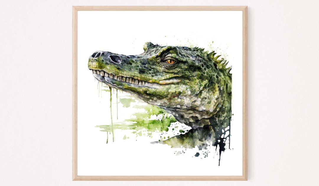 PRINTABLE Crocodile Watercolor Painting Print, Art, Animal ...