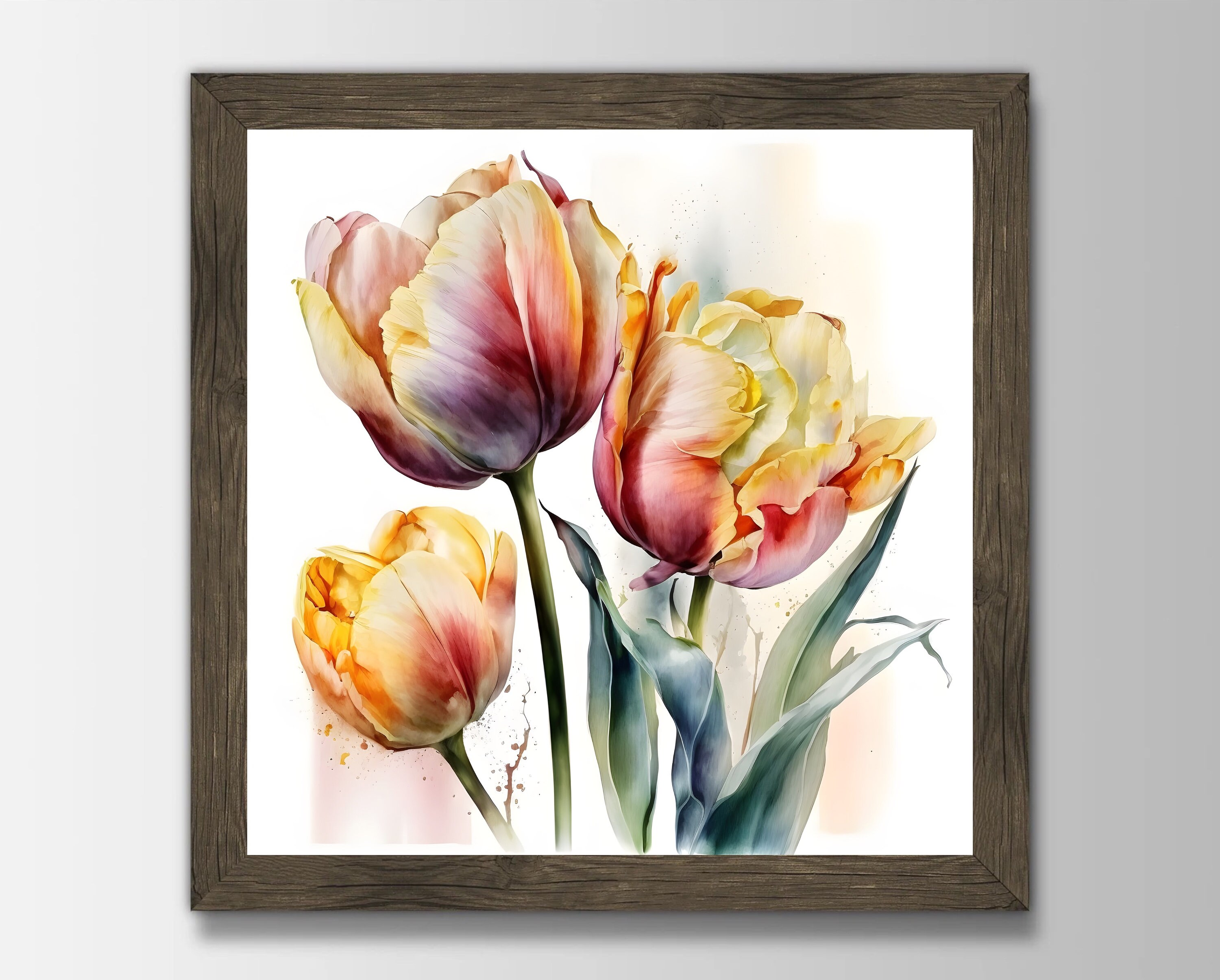 Tulip Wall Art Tulip Watercolor Print Spring Home Decor - Etsy