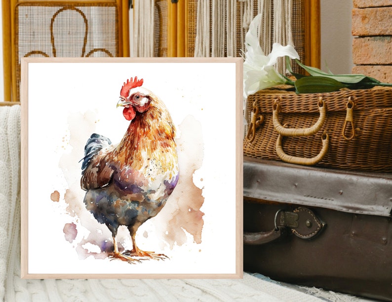 Chicken Art Chicken Print Chicken Decor Chicken Art Print - Etsy