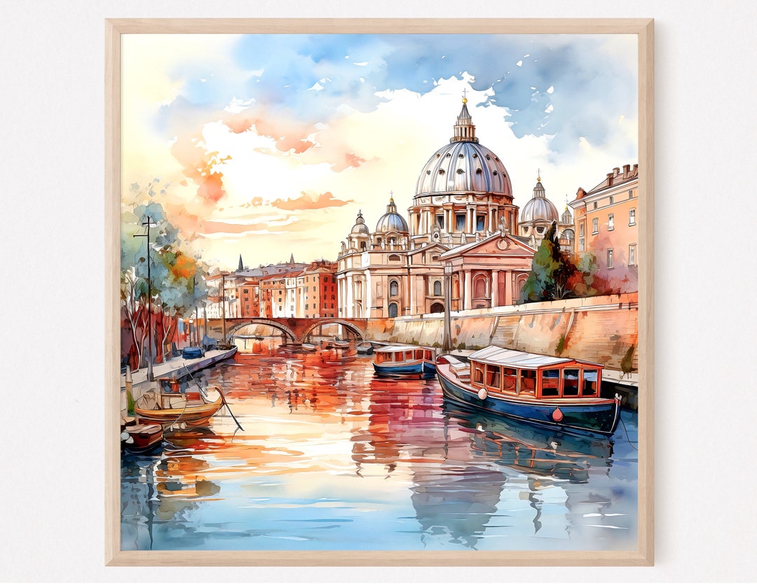 Rome Watercolor Painting Art Print - Etsy