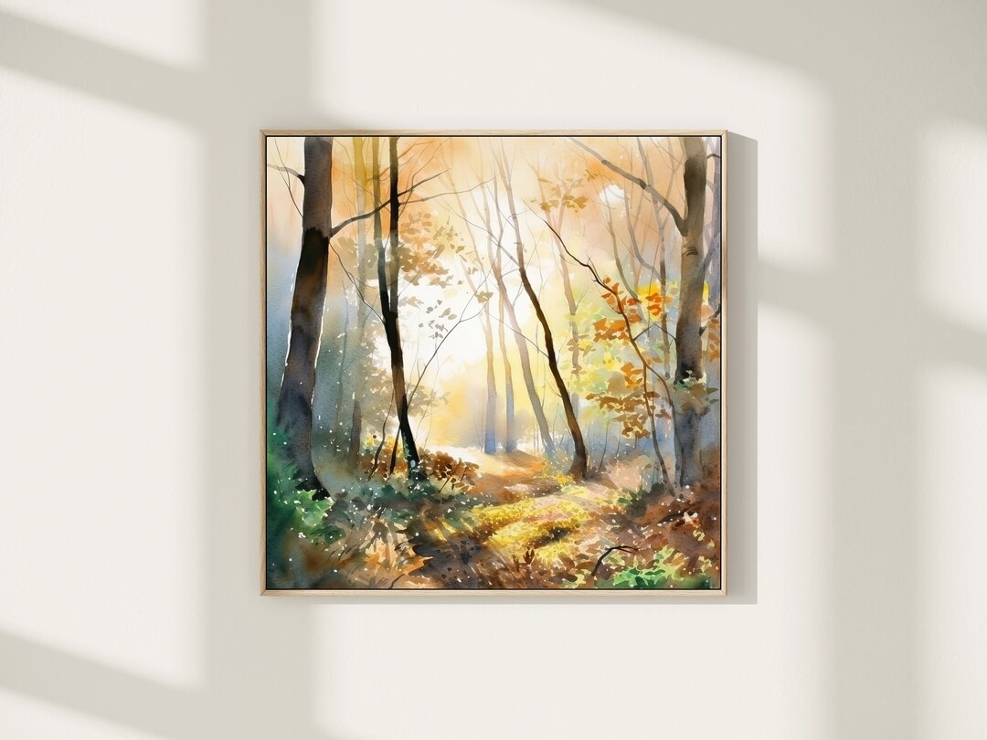 Forest Art Print, Abstract Nature Landscape Wall Art, Forest Wall Art ...