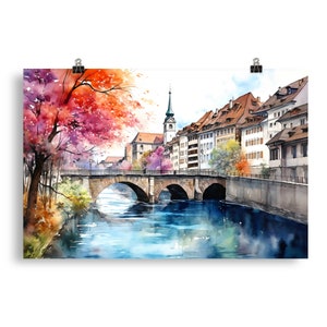 Bern Switzerland Art Print, Bern Poster, Switzerland Travel Gift, Swiss ...