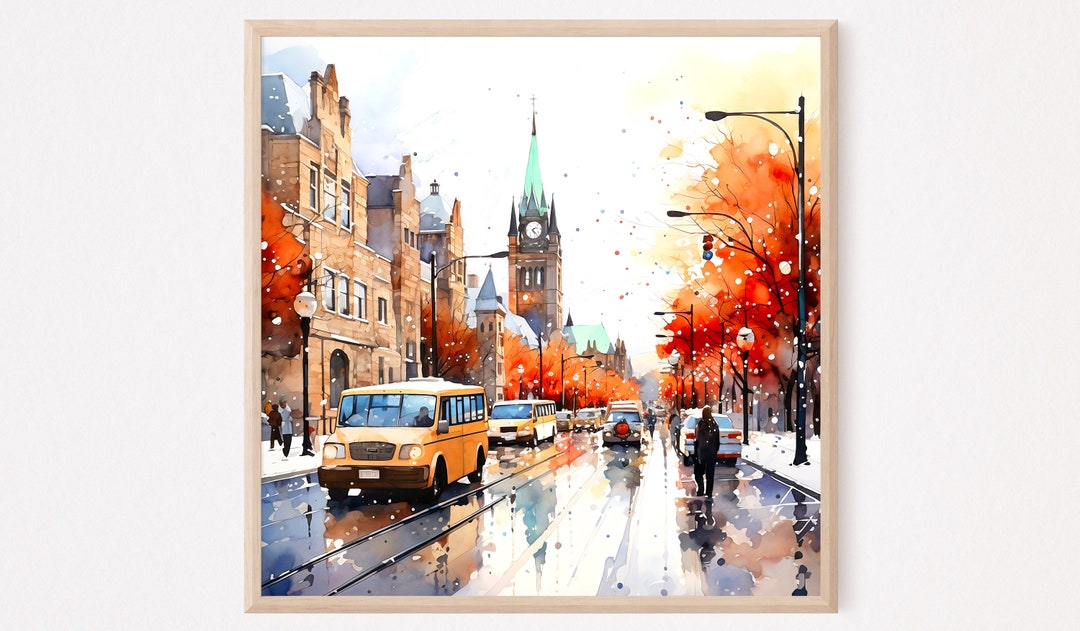 Ottawa Watercolor Painting Art Print, Ottawa Poster, Ottawa Travel ...